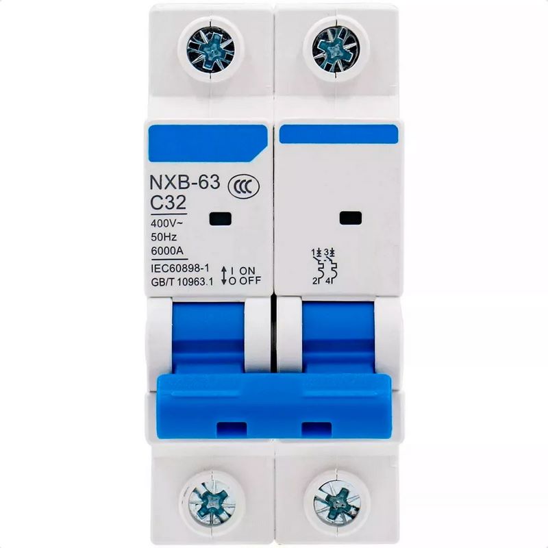 INT. TERMOMAGNÉTICO CHINT NXB-63, IN:32A, ICN:6KA, CURVA C, 2-POLOS